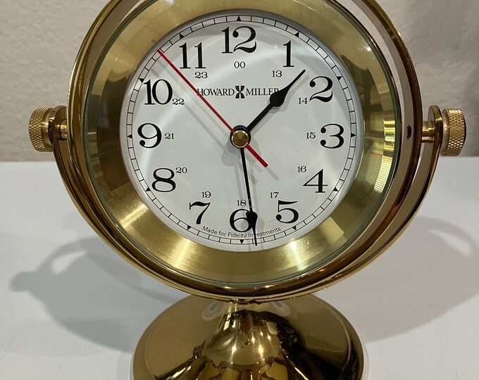 Vintage Howard Miller Solid Brass Schooner Nautical Desk Clock - Model ...