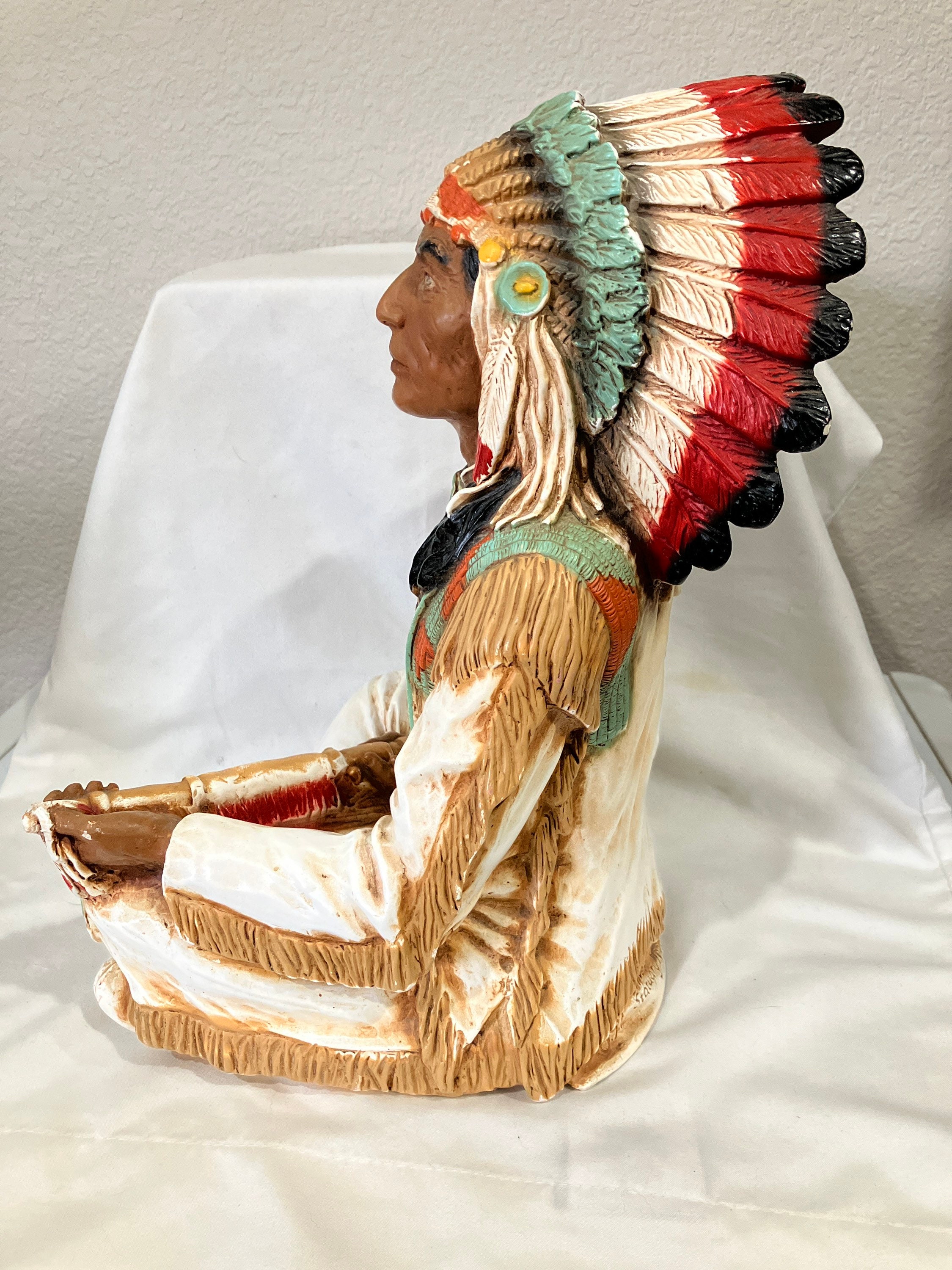 Vintage Universal Statuary 1980 691 Native American Chief - Etsy