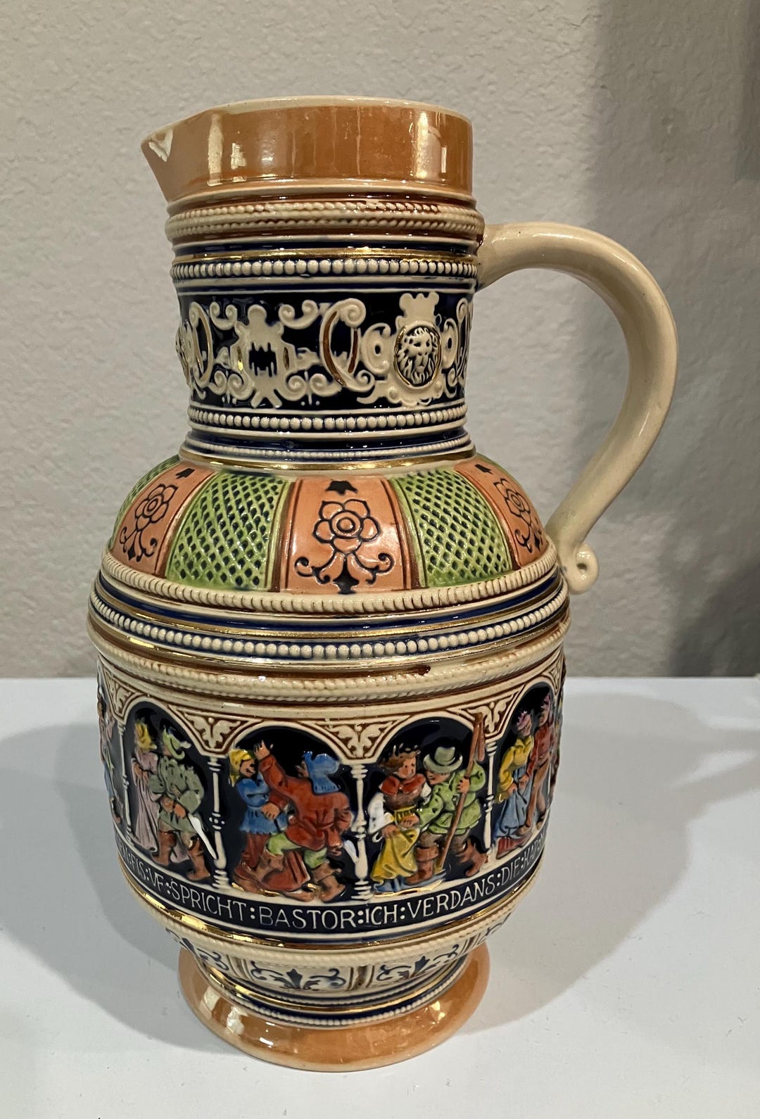 Vintage 2 Liter West German Designed Pottery Jug, Beer Pitcher, Vase ...