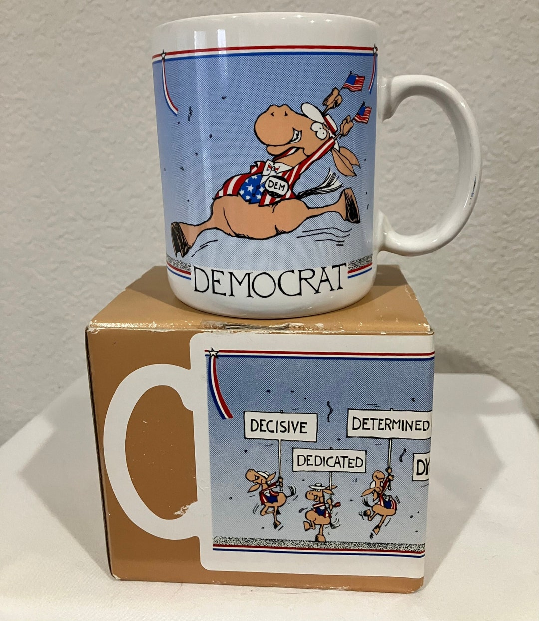 Vintage 1988 Hallmark Democrat Donkey Coffee Cup Mug in Box - Etsy