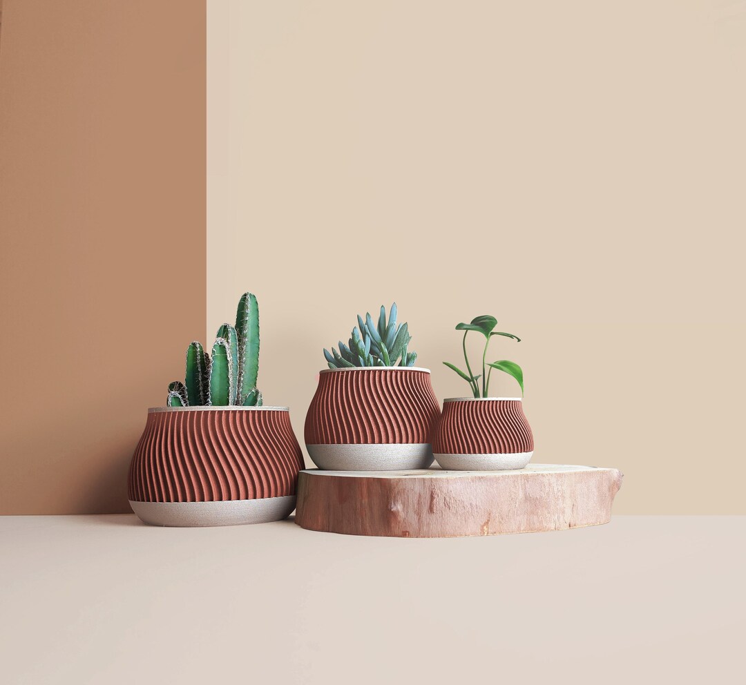 Large Planter Pot for Cactus, Succulent, Geometric Plant Pot, Mid ...