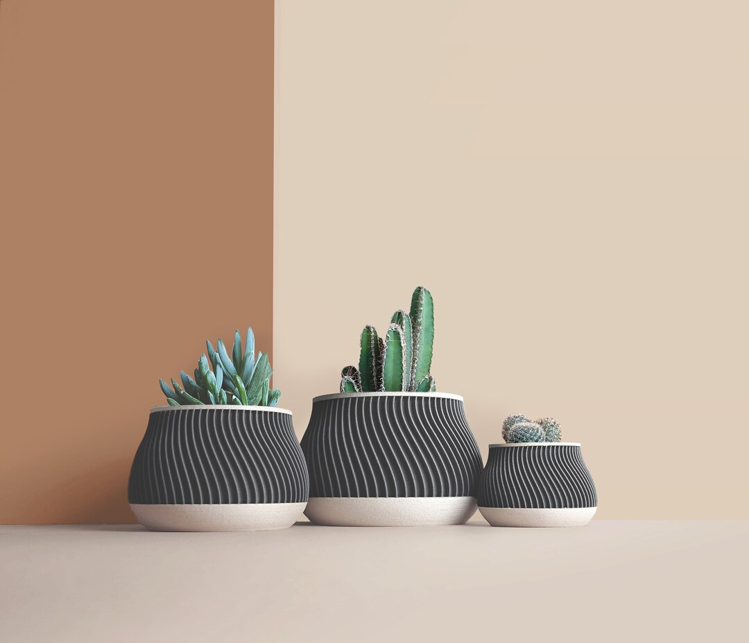 Large Planter Pot for Cactus, Succulent, Geometric Plant Pot, Mid ...