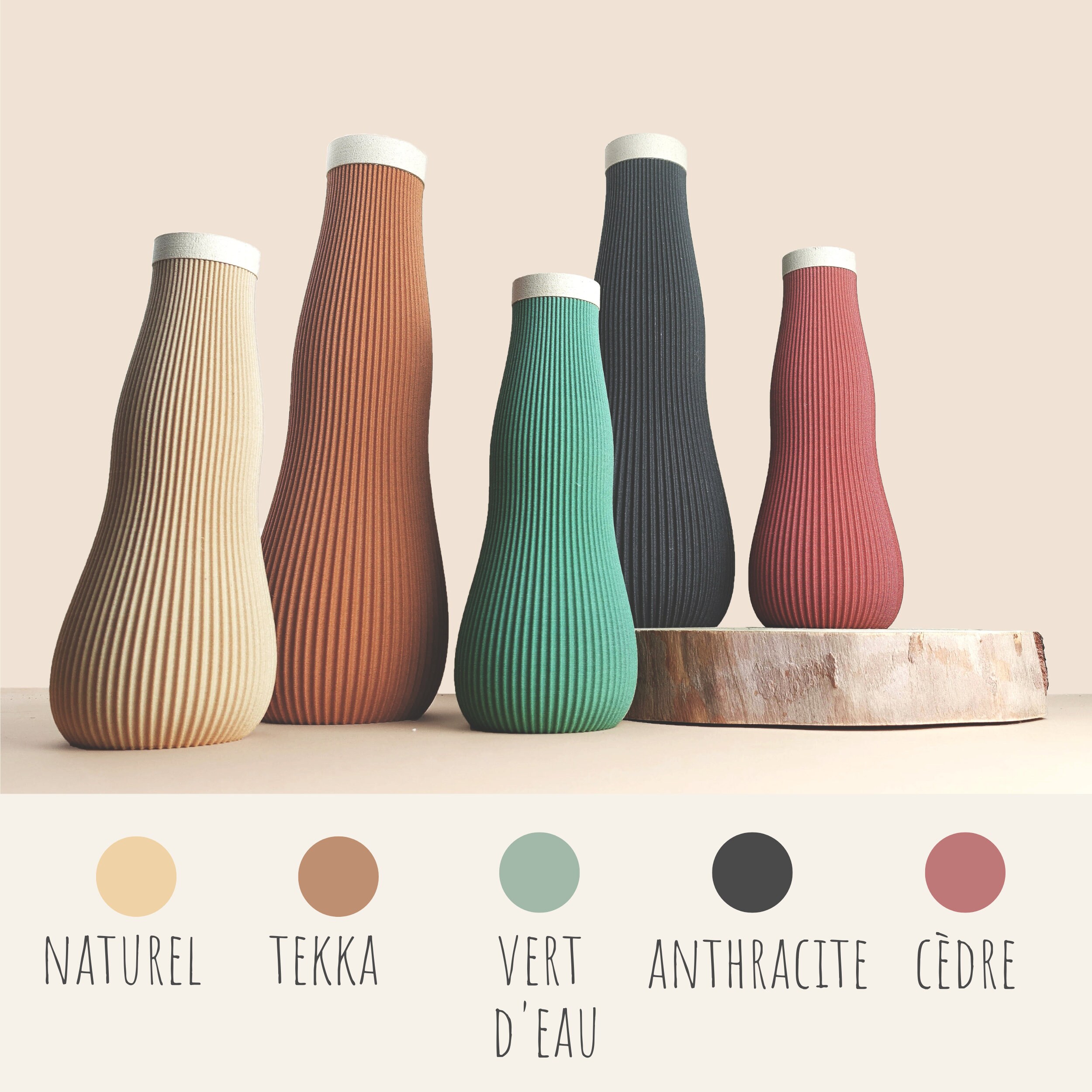 Indoor Vase in Recycled Wood Fiber for Dried Flowers, 3D Design ...