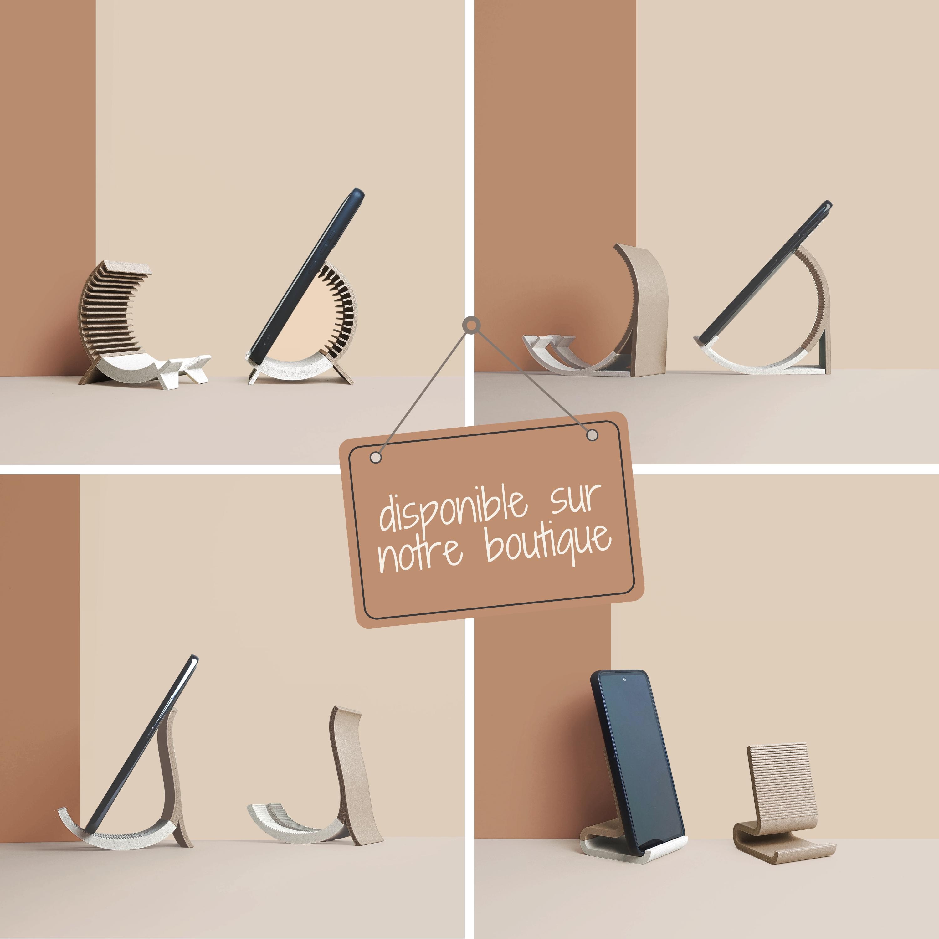 Phone Stand, Phone Holder Made With Recycled Wood, 3D Design, Office ...