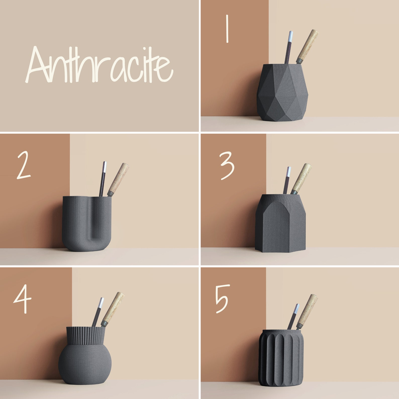 Pencil Pots, Desk Organizer Made With Recycled Wood, Idea for Office ...