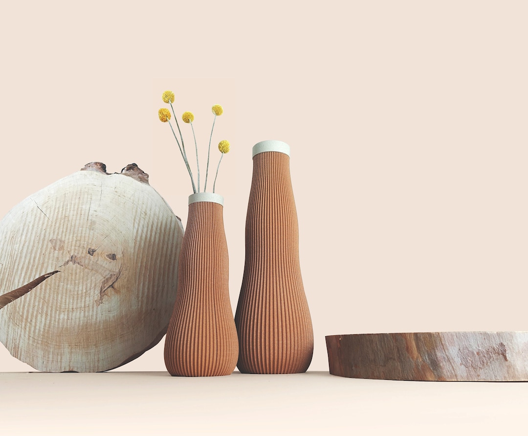 Indoor Vase in Recycled Wood Fiber for Dried Flowers, 3D Design ...
