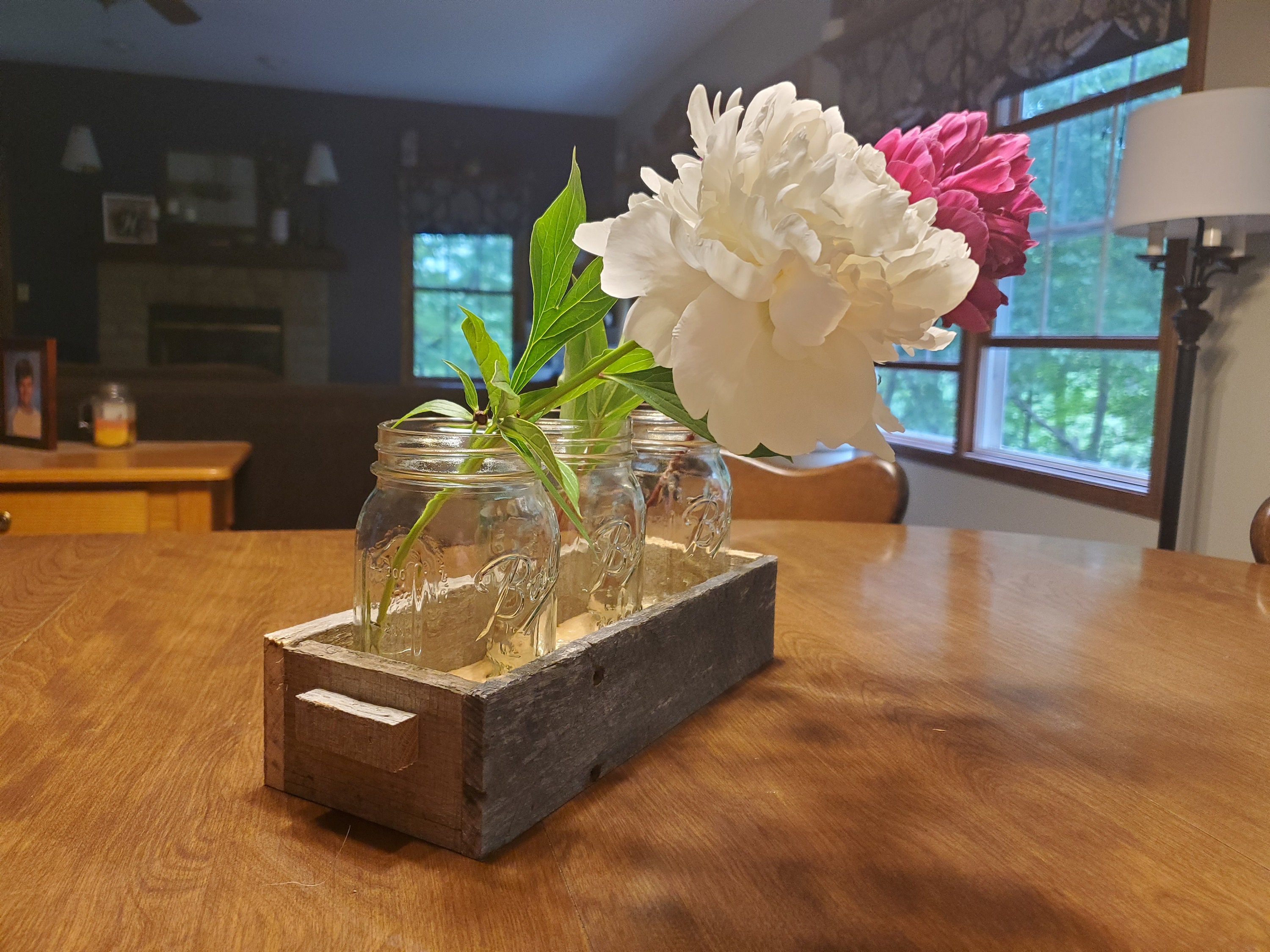 Reclaimed Wood Mason Jar Tray - Etsy