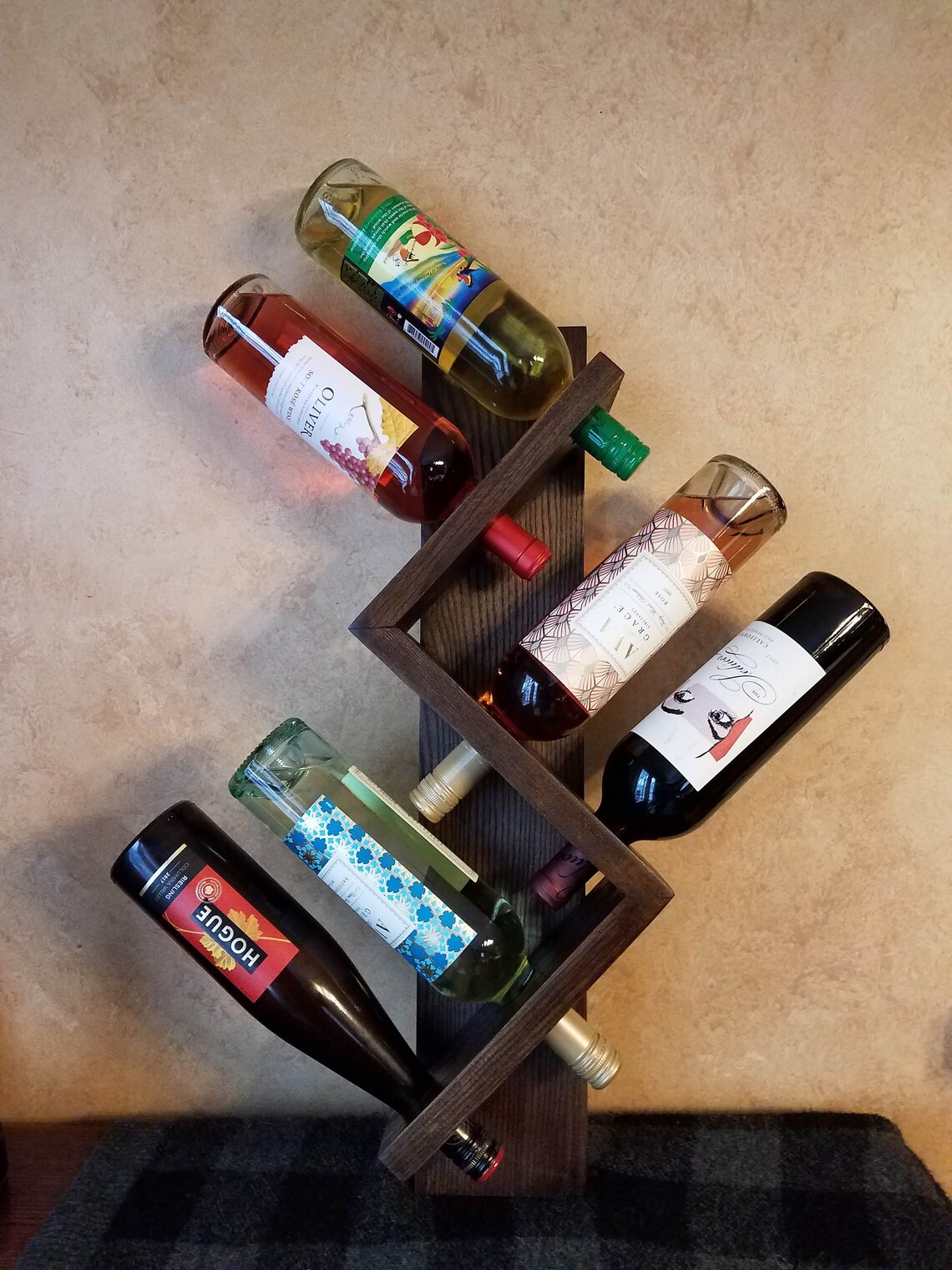 Wood Zig Zag Wine Rack - Etsy