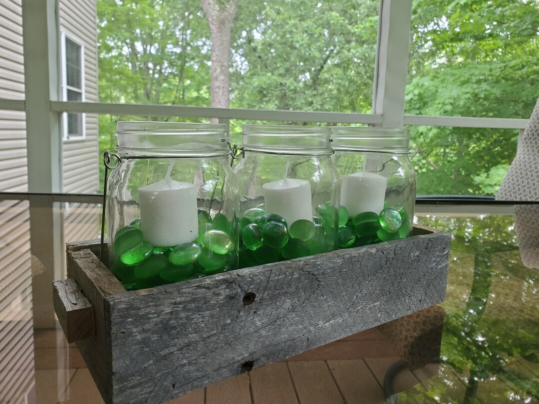Reclaimed Wood Mason Jar Tray - Etsy
