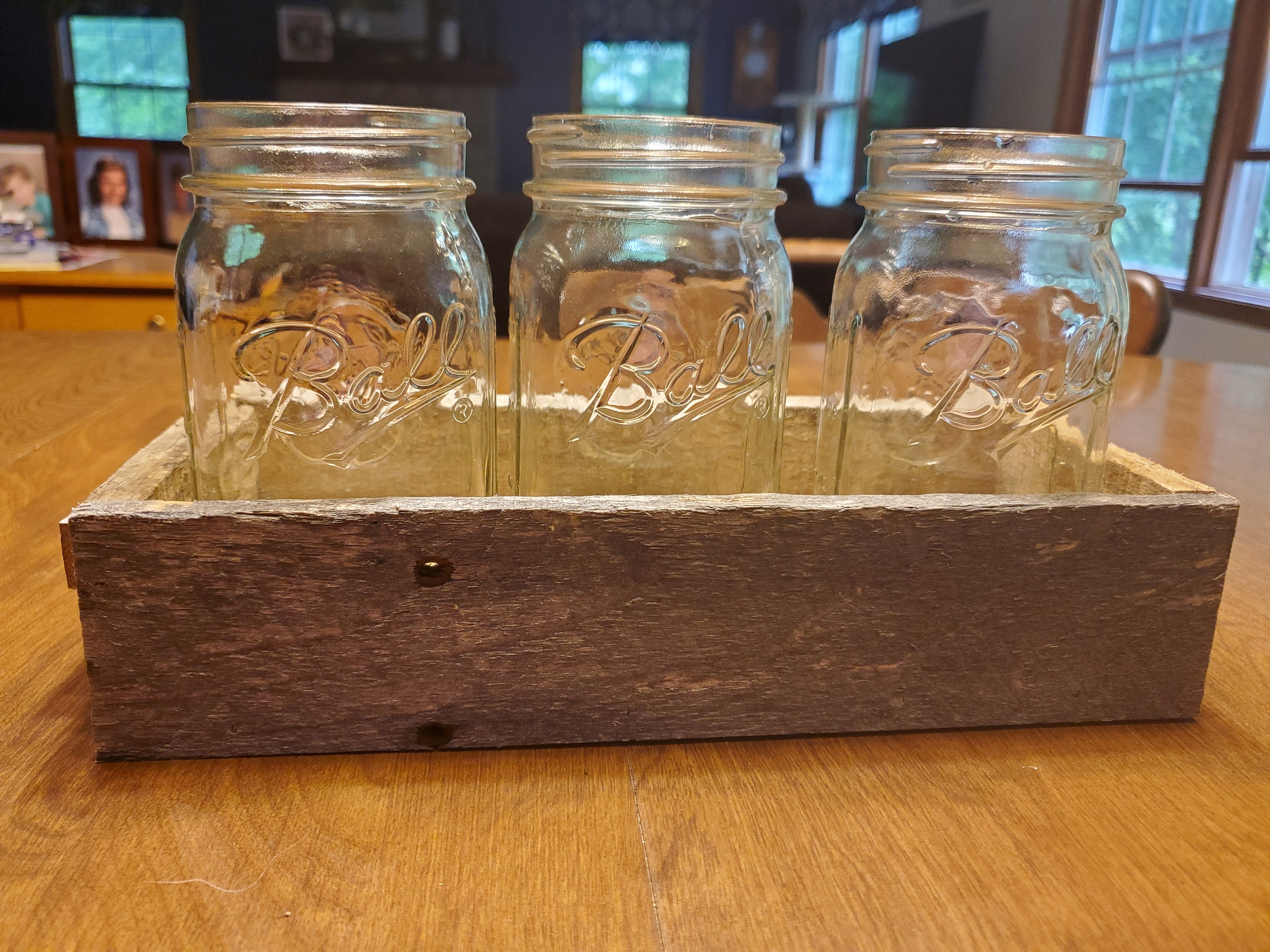 Reclaimed Wood Mason Jar Tray - Etsy
