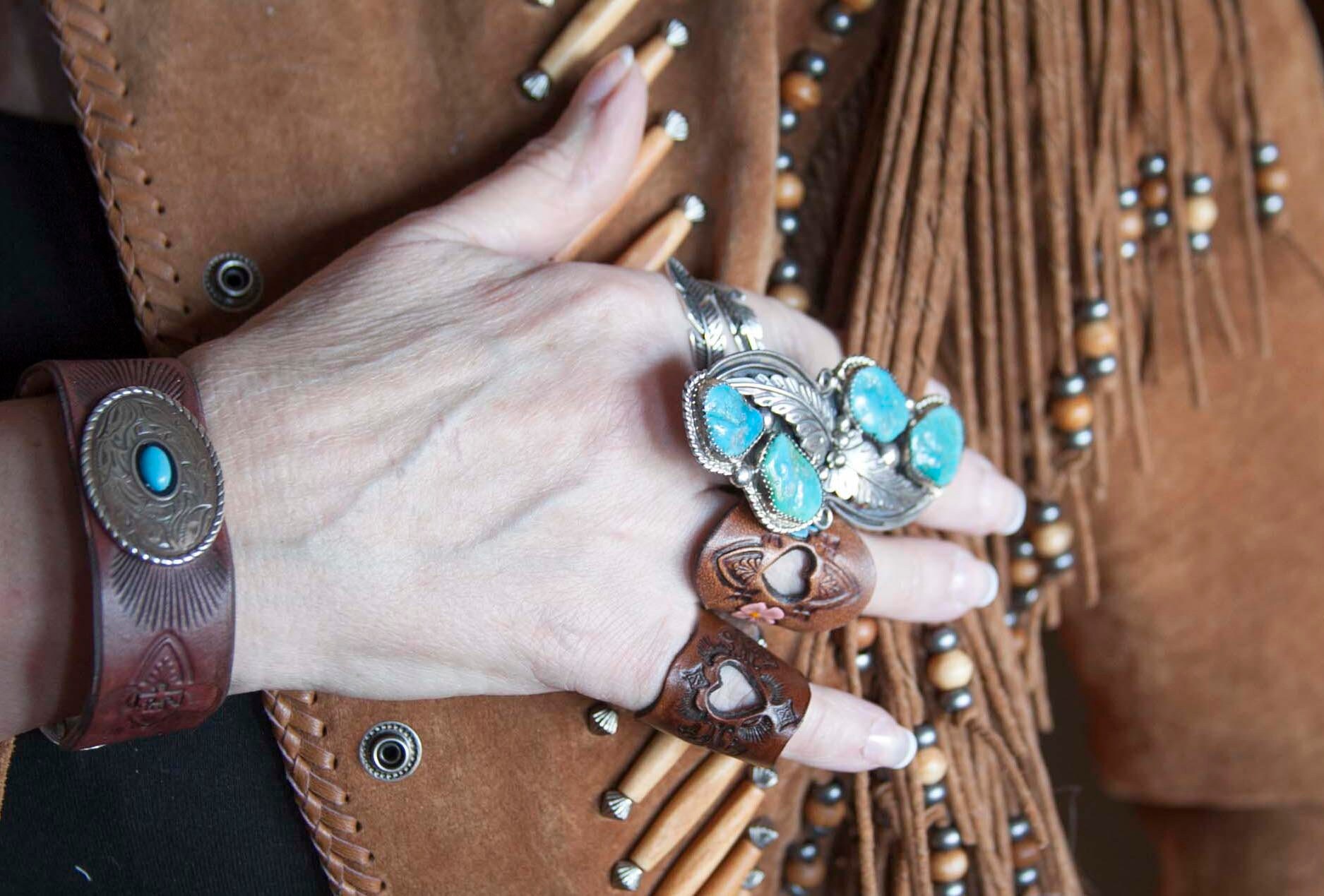 Western Leather Cuff Bracelet Hand Tooled Southwestern Design Unisex - Etsy