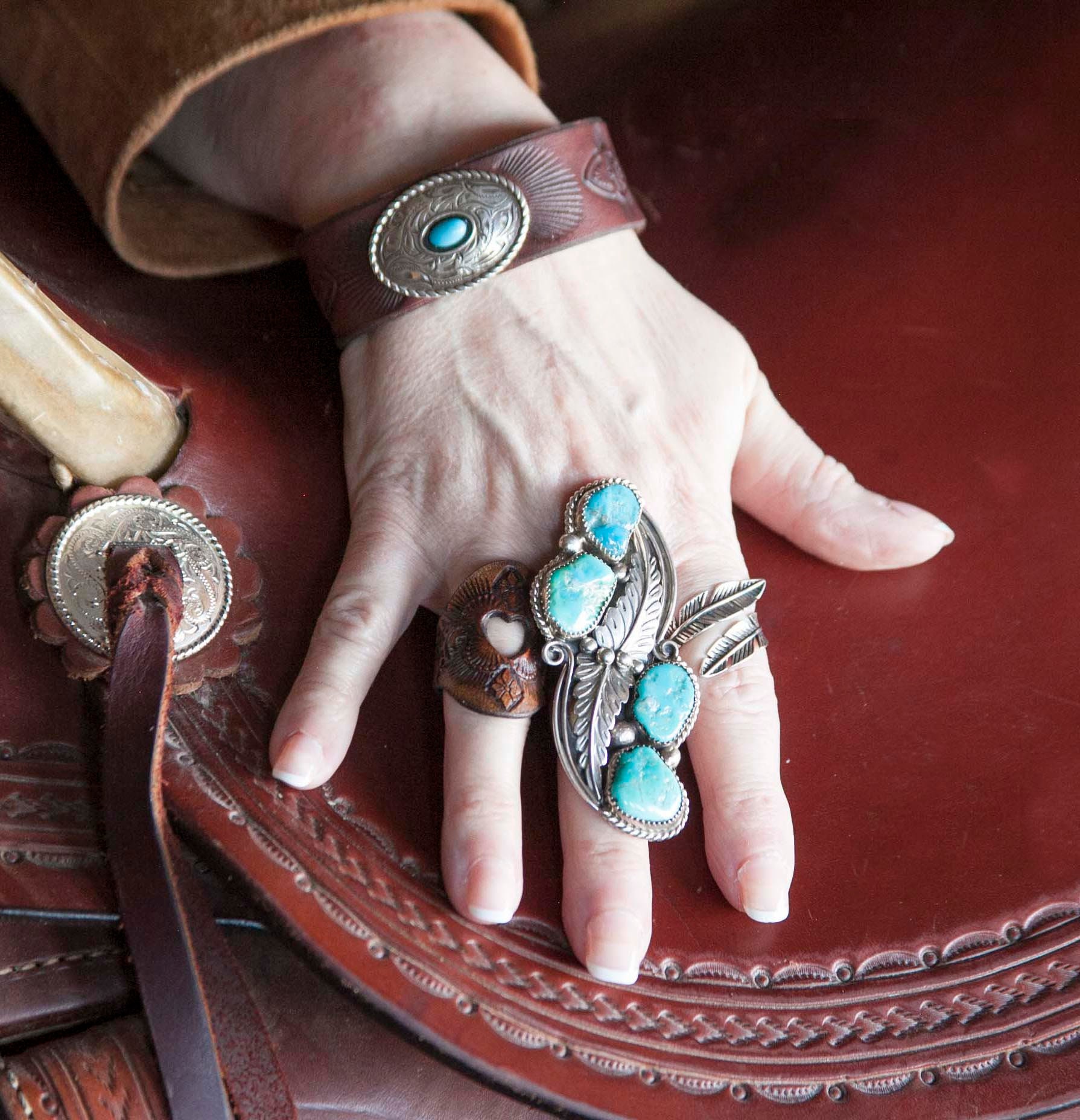 Western Leather Cuff Bracelet Hand Tooled Southwestern Design - Etsy