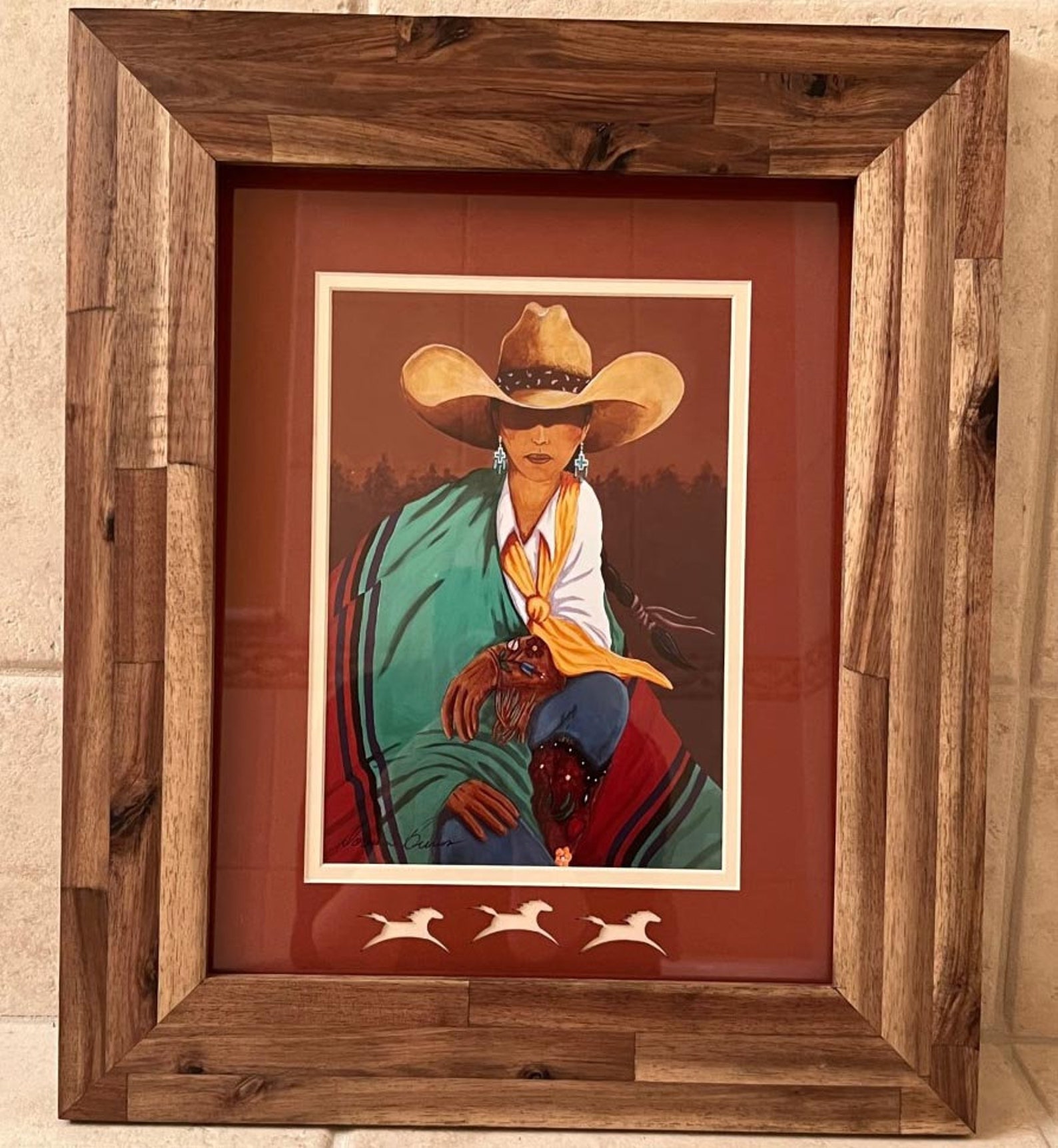 Doreman Burns Cowgirl, Signed Print, Matted, Framed, Western Decor ...