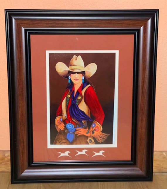 Doreman Burns Cowgirl Signed Print Matted Framed Western - Etsy