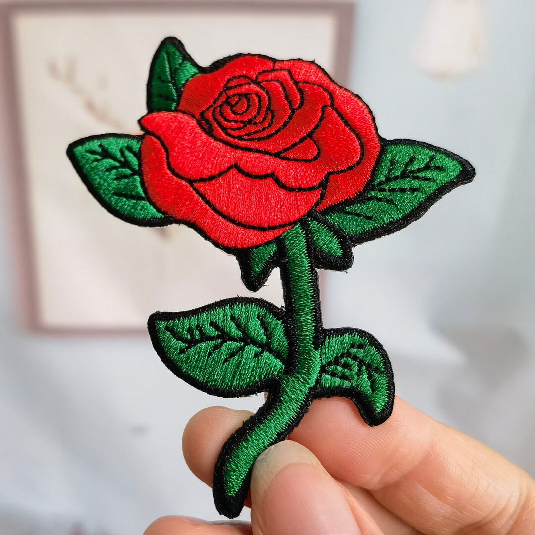 Rose Patch-flower Patch-iron on Patch-embroidered Patch-patch - Etsy