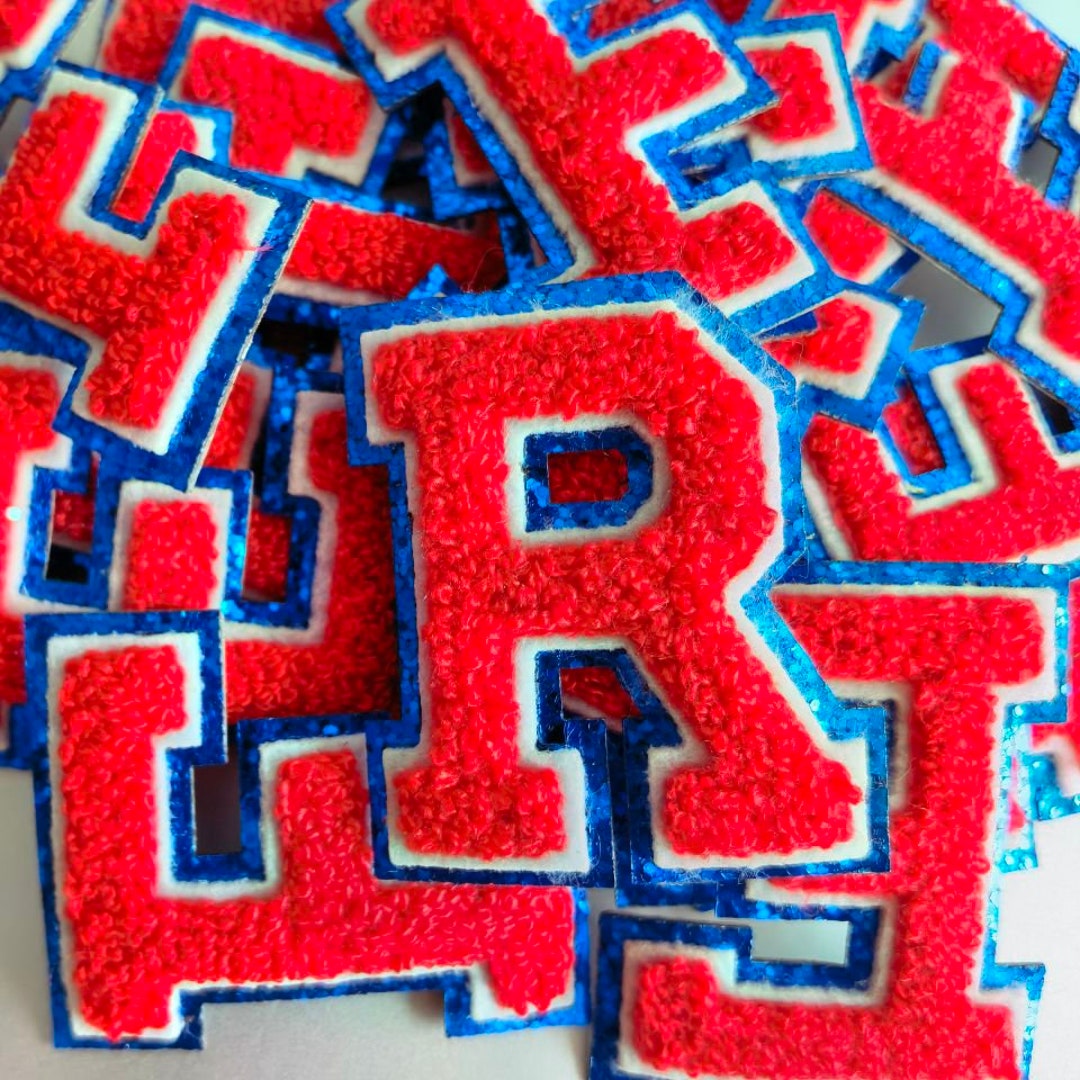 High Quality Red Letter Patches Chenille Embroidered Letters Patch With ...