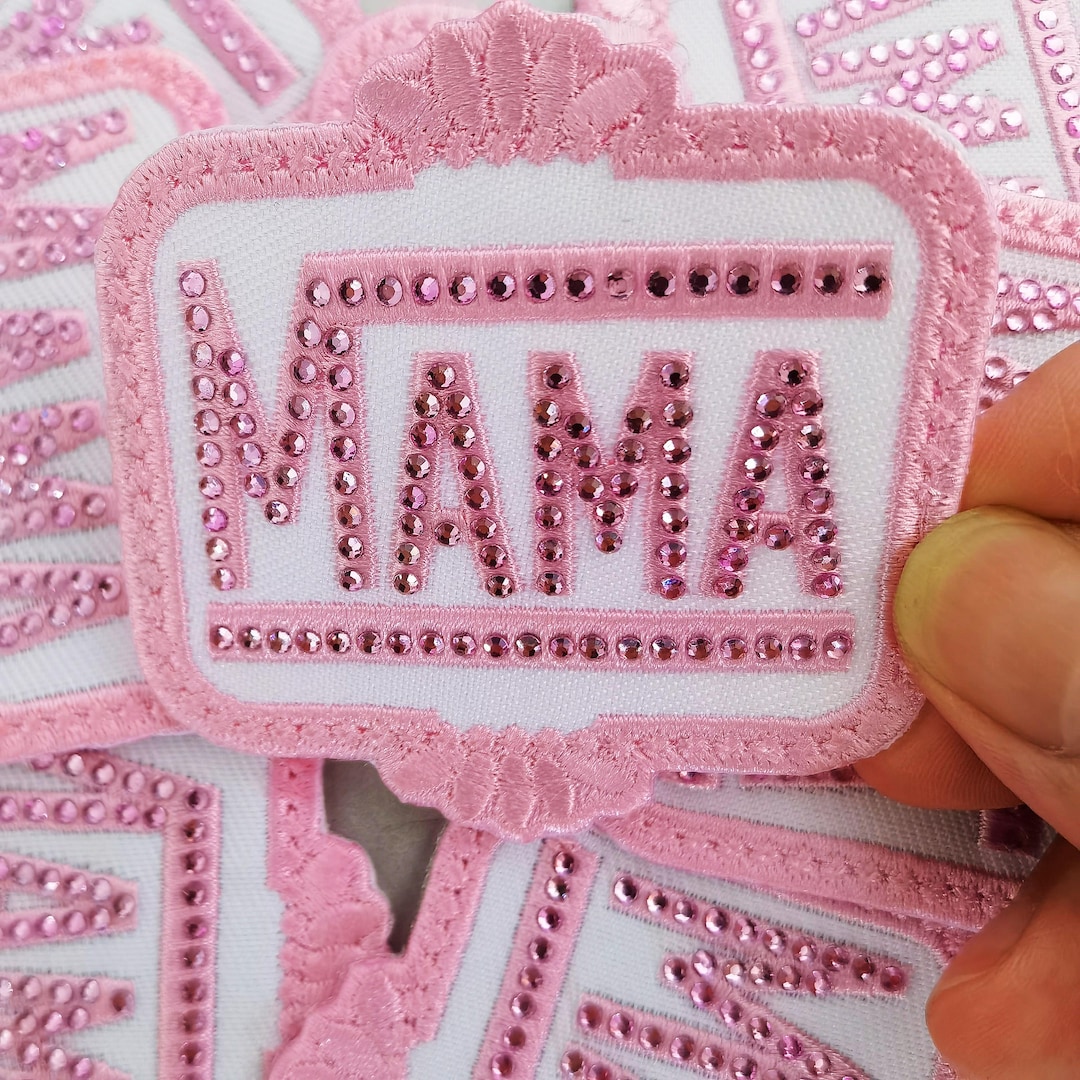 Mama Patch, Pink Mama Patch, Trucker Hat Patches, Rhinestone Patch ...