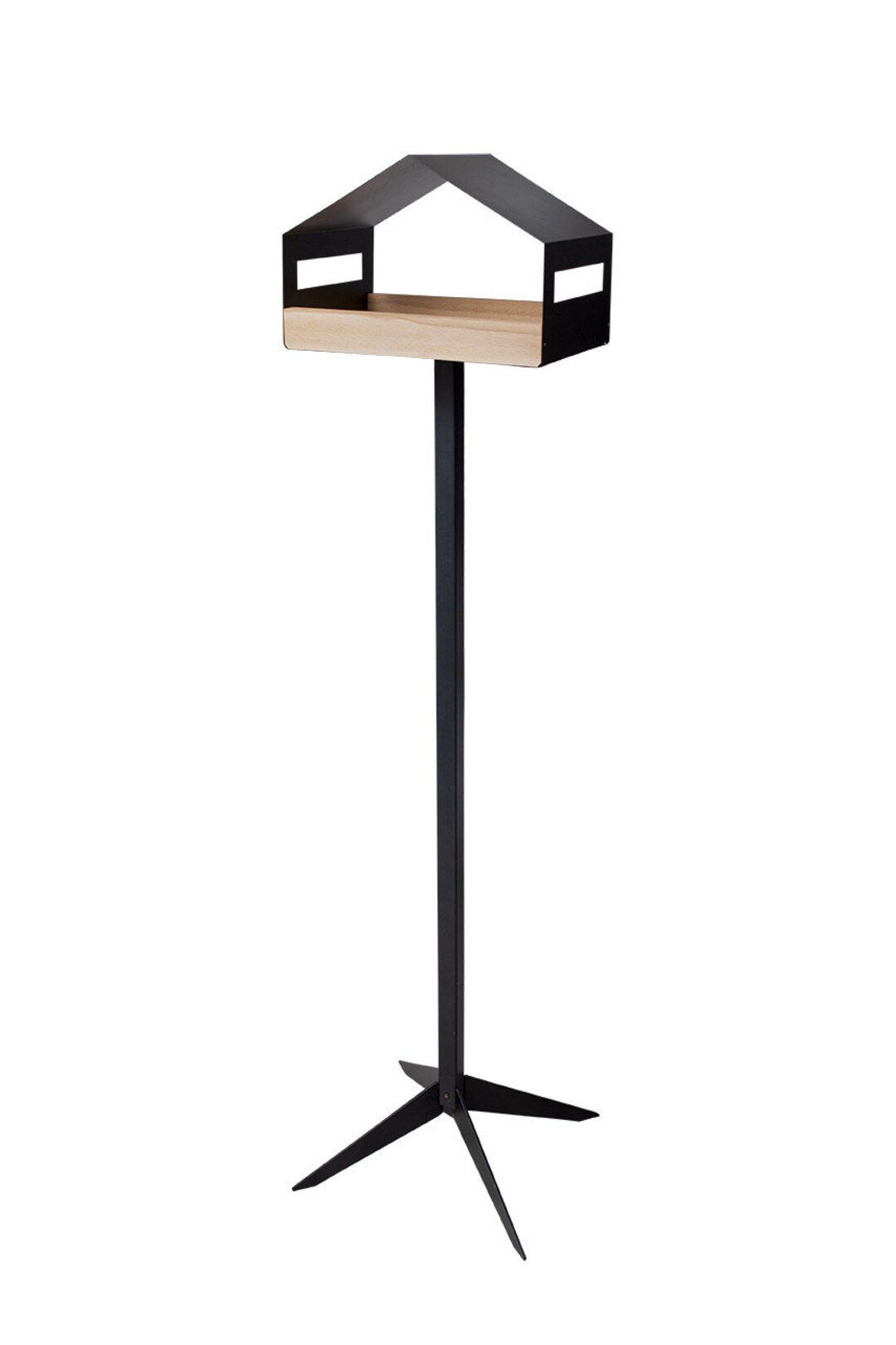 LARGE Bird Feeder and Stand in BLACK | Bird Feeder on a Pole | Steel ...
