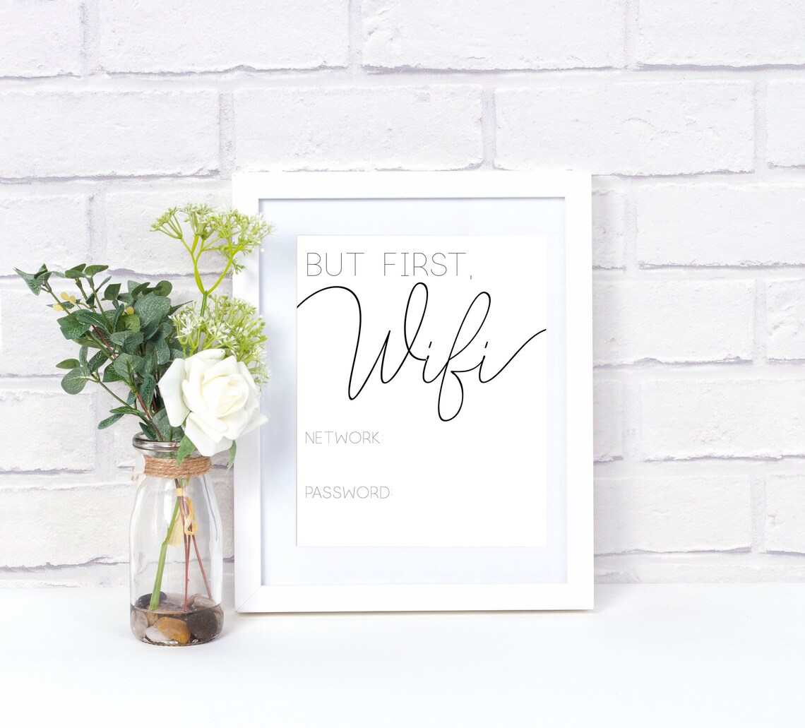 But First Wifi Sign Printable Wall Art Instant Download | Etsy