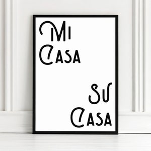 Mi Casa Su Casa | Printable | Wall Art | Instant Download | Home Decor ...