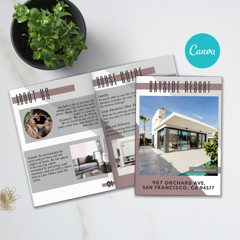 Welcome Guest Book Template Canva Template Airbnb VRBO Host Guide ...