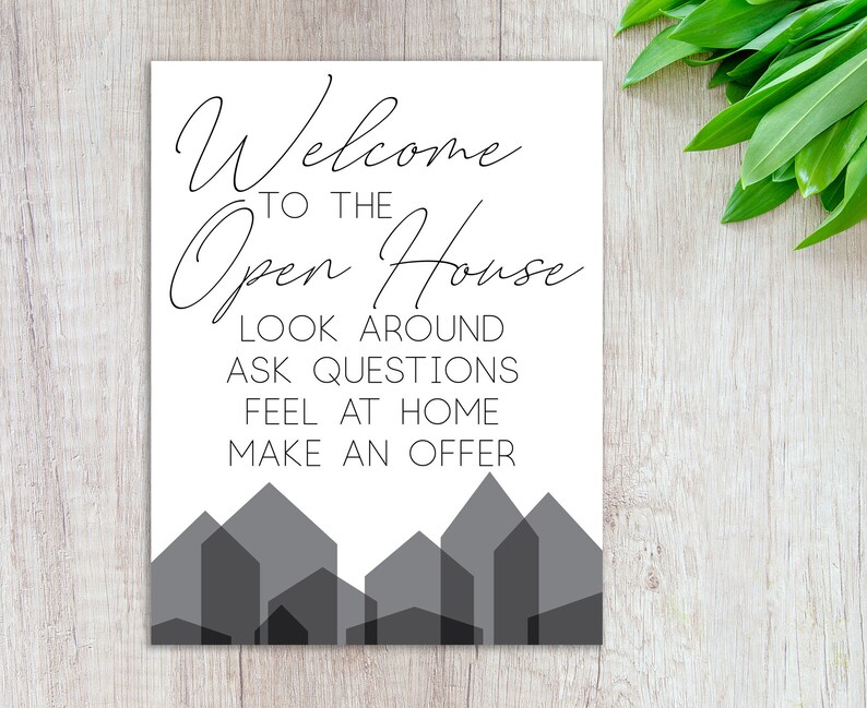 Welcome to the Open House Sign Printable Sign Instant Download Welcome ...