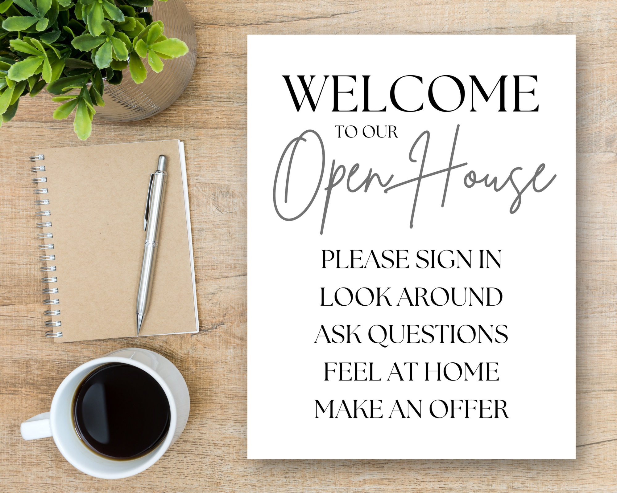 Real Estate Open House Set Printable Real Estate Sign Sign-in Welcome ...