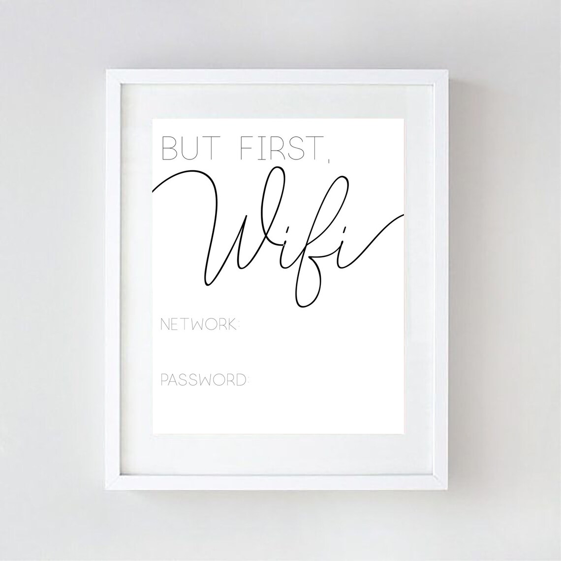 But First Wifi Sign Printable Wall Art Instant Download | Etsy
