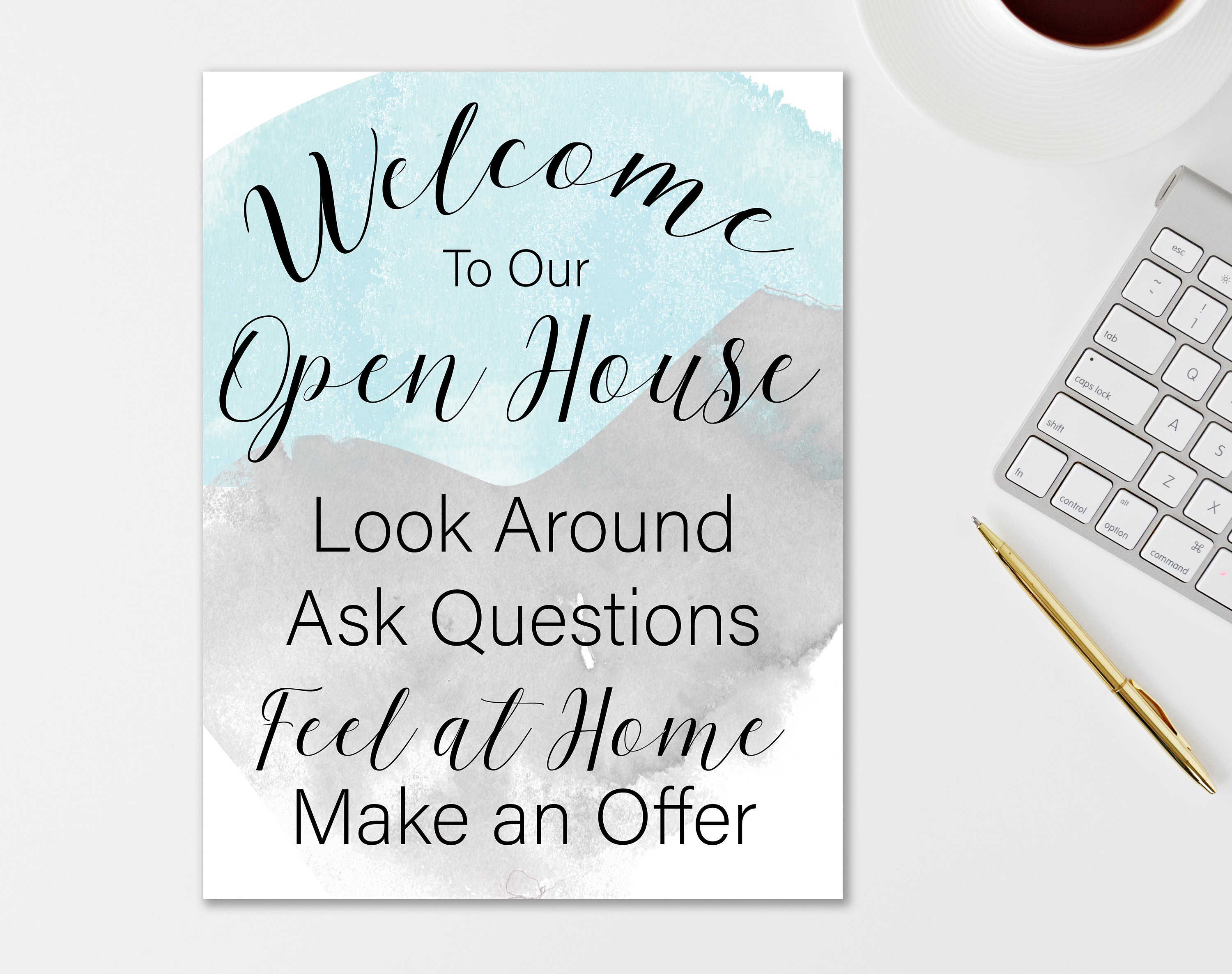 Welcome to the Open House Sign | Printable | Sign | Instant Download ...