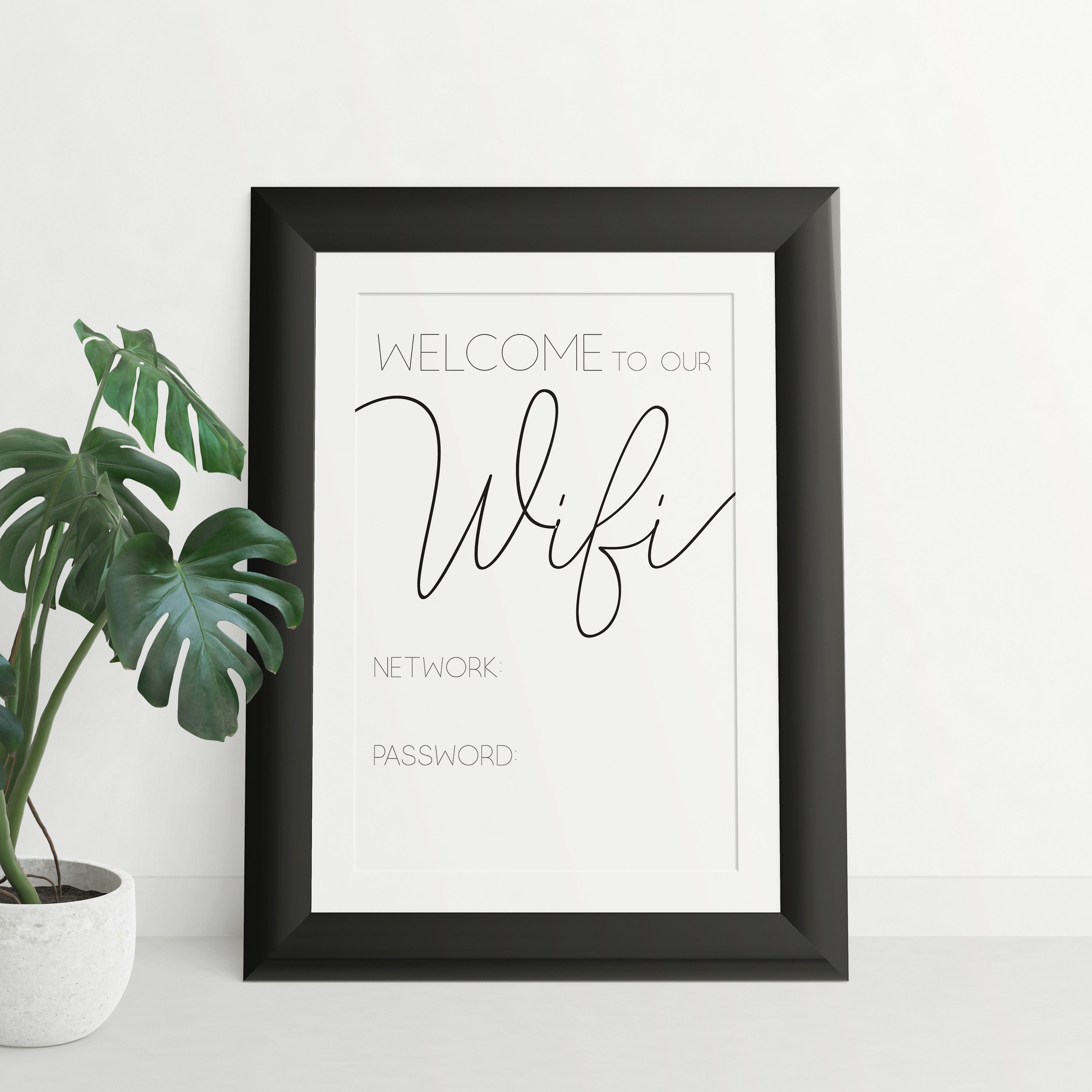 Welcome to Our Wifi Sign | Printable | Wall Art | Instant Download ...