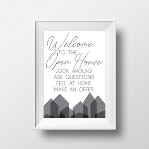 Welcome to the Open House Sign | Printable | Sign | Instant Download ...