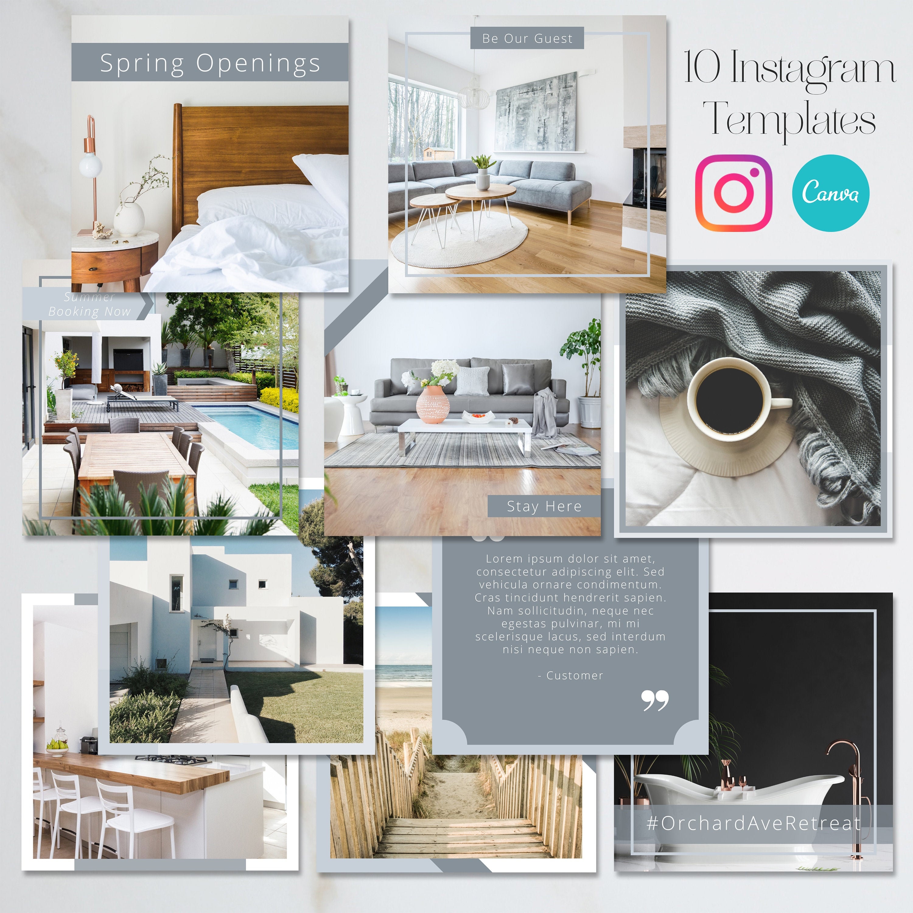 Airbnb Instagram Templates | 10 Post Slides | Canva Template | Airbnb ...