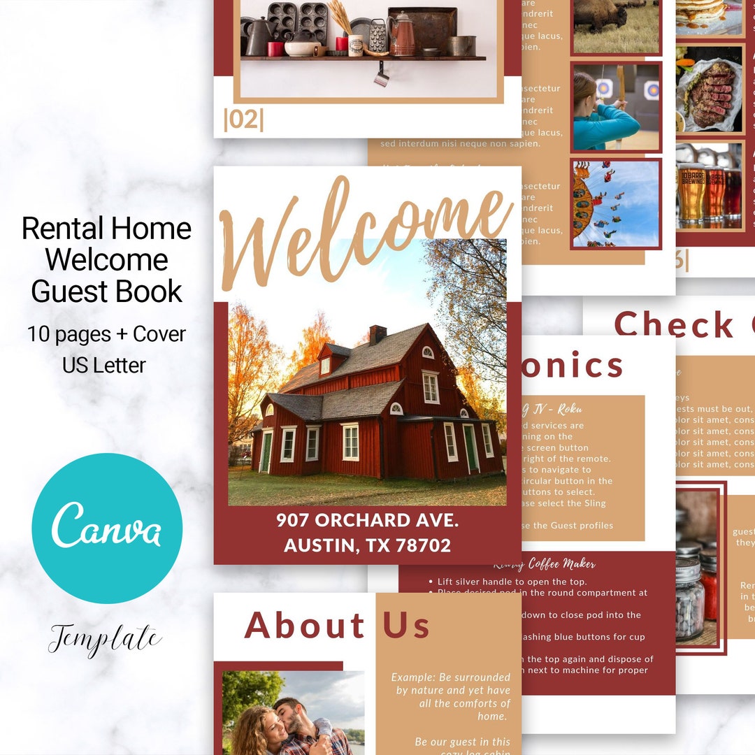 Welcome Guest Book Template | Canva Template | Airbnb | VRBO | Host ...