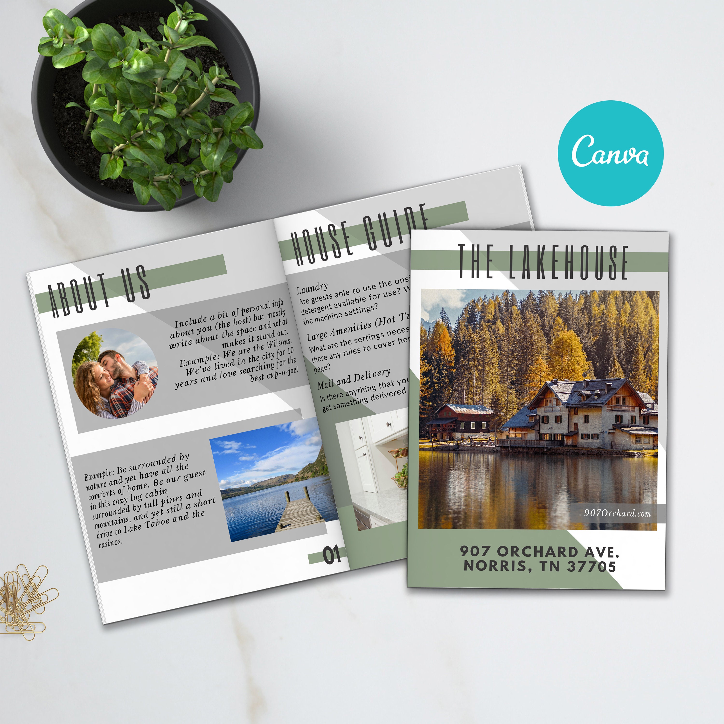 Welcome Guest Book Template Canva Template Airbnb VRBO Host Guide ...