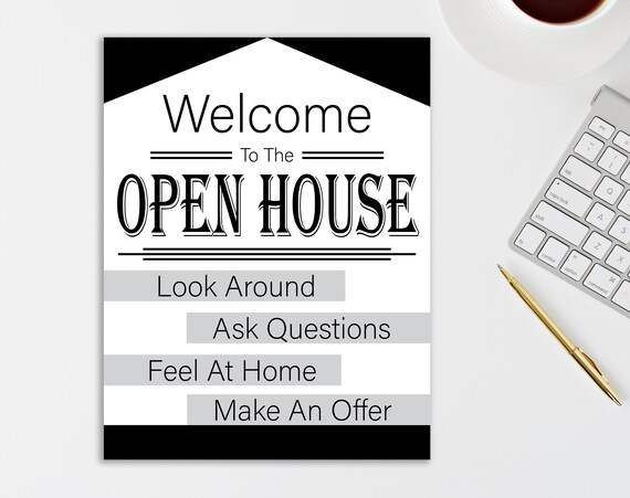 Real Estate Open House Sign Printable Sign Real Estate - Etsy
