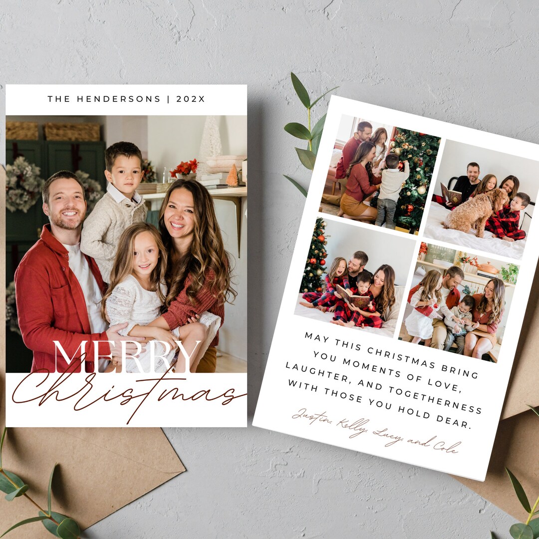 Christmas Card Template | CANVA Template | Photo Christmas Card ...