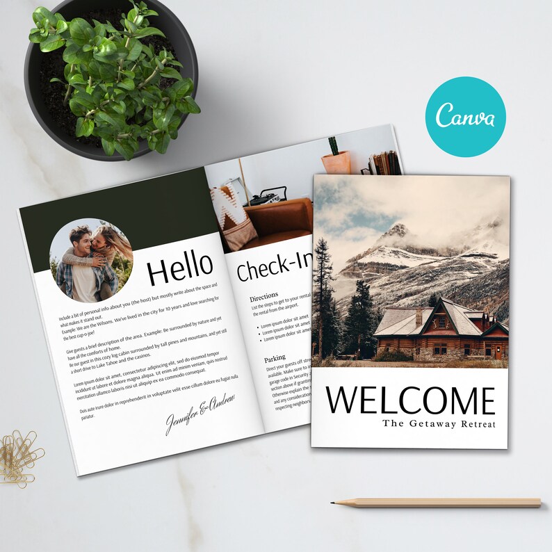 Airbnb Welcome Book Template 20 Page Host Guidebook Canva Etsy
