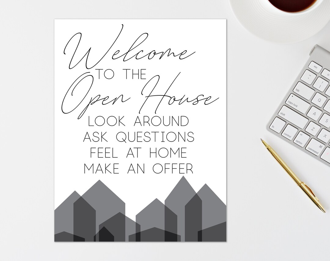 Welcome to the Open House Sign | Printable | Sign | Instant Download ...