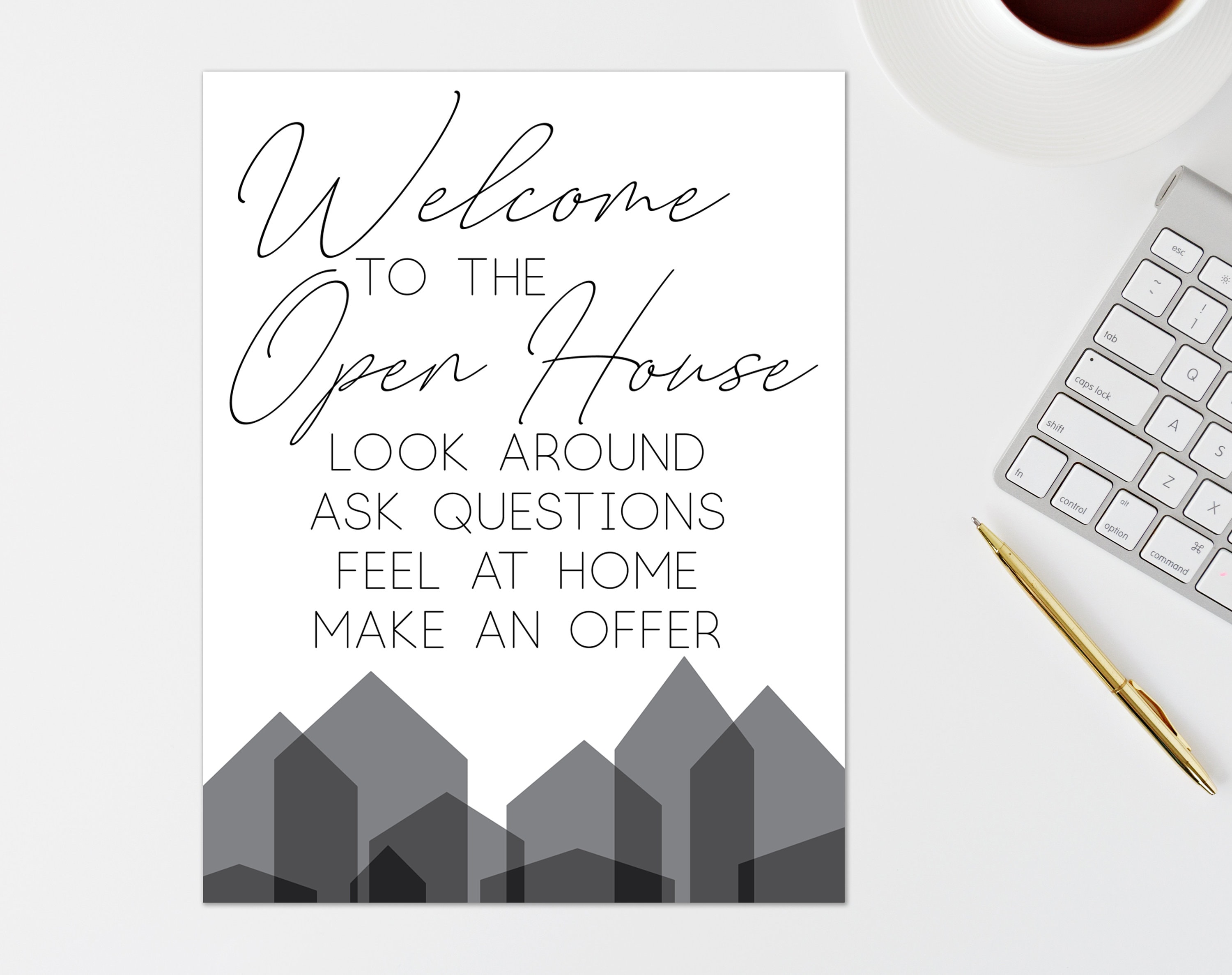 Welcome to the Open House Sign Printable Sign Instant Download Welcome ...