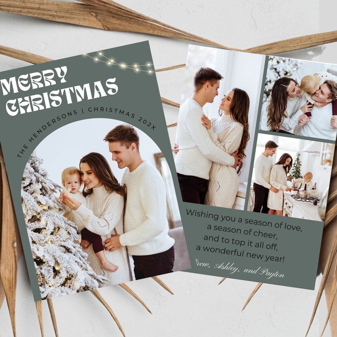 Christmas Card Template | CANVA Template | Photo Christmas Card ...
