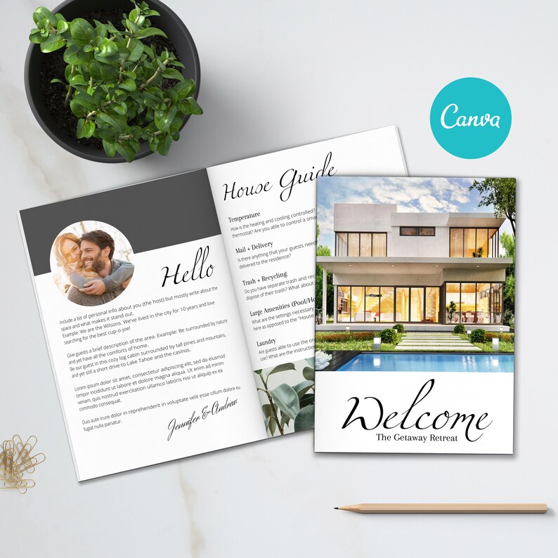Airbnb Welcome Guest Book Template 20 Page Host Guidebook Etsy