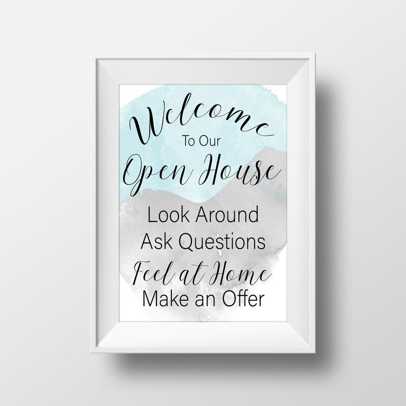 Welcome to the Open House Sign Printable Sign Instant - Etsy
