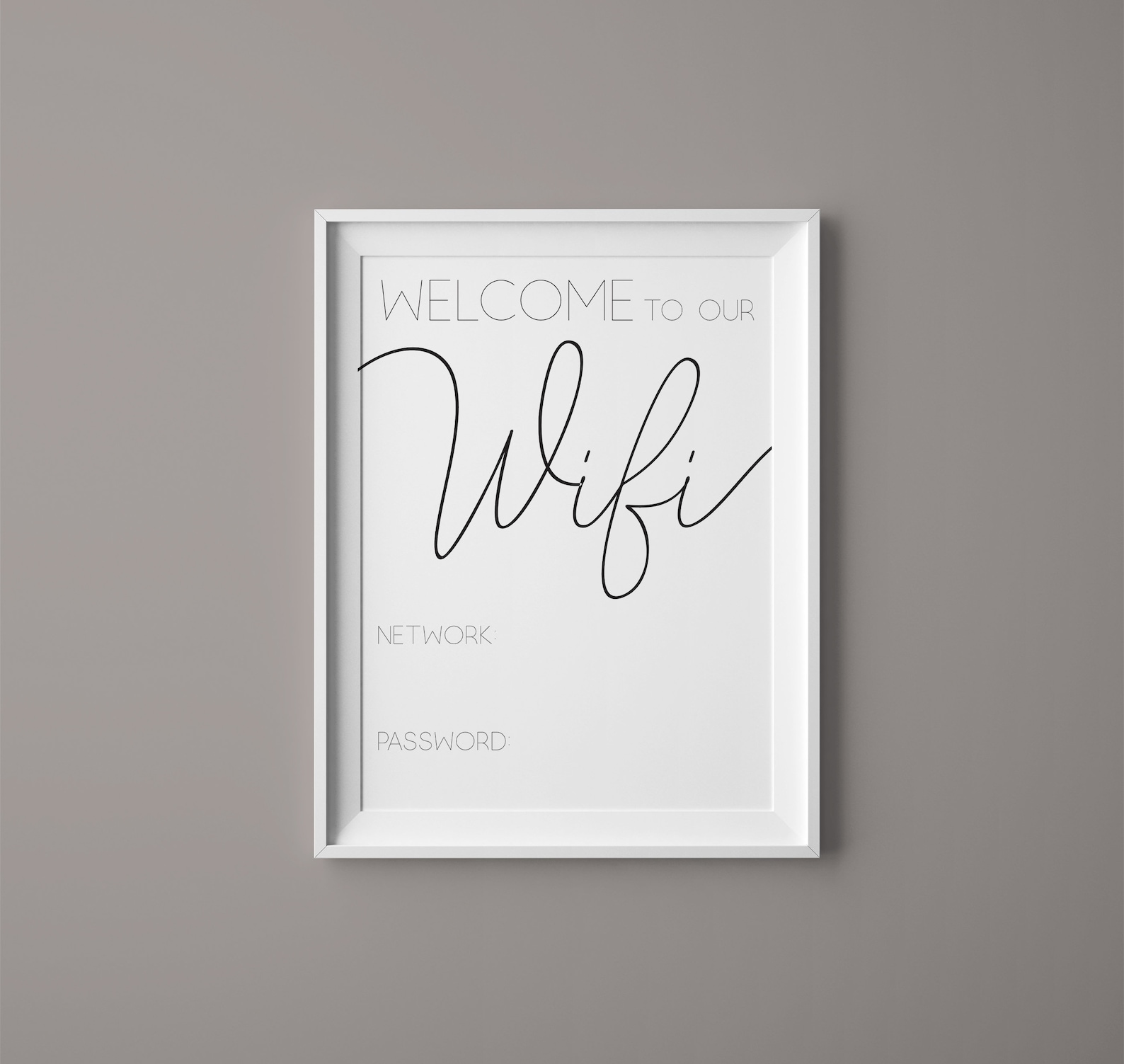 Welcome to Our Wifi Sign | Printable | Wall Art | Instant Download ...