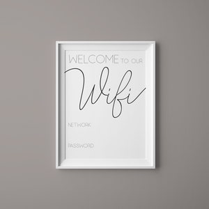 Welcome to Our Wifi Sign | Printable | Wall Art | Instant Download ...