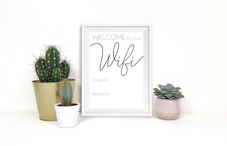 Welcome to Our Wifi Sign | Printable | Wall Art | Instant Download ...