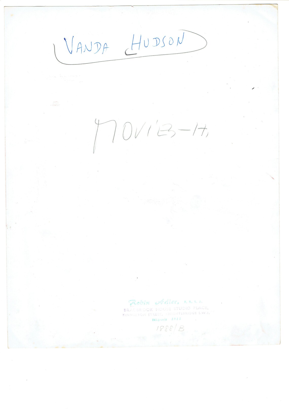 Vintage 1950s Vanda Hudson Photo, Portrait by Robin Adler - Etsy