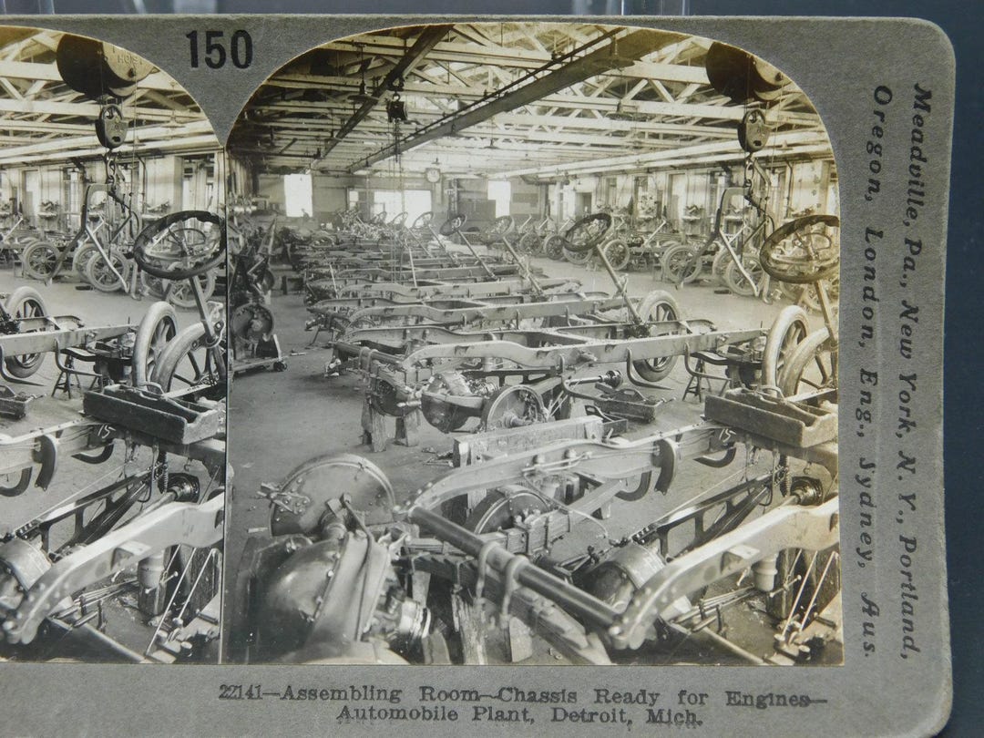 C1916 Auto Chassis Assembly Plant Detroit Michigan Stereoview Card - Etsy