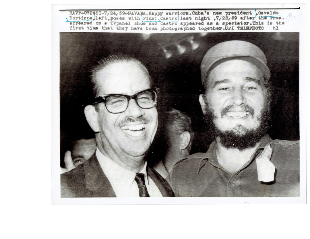 Vintage Fidel Castro Photo C1959 With New President Osvaldo Dorticos of ...