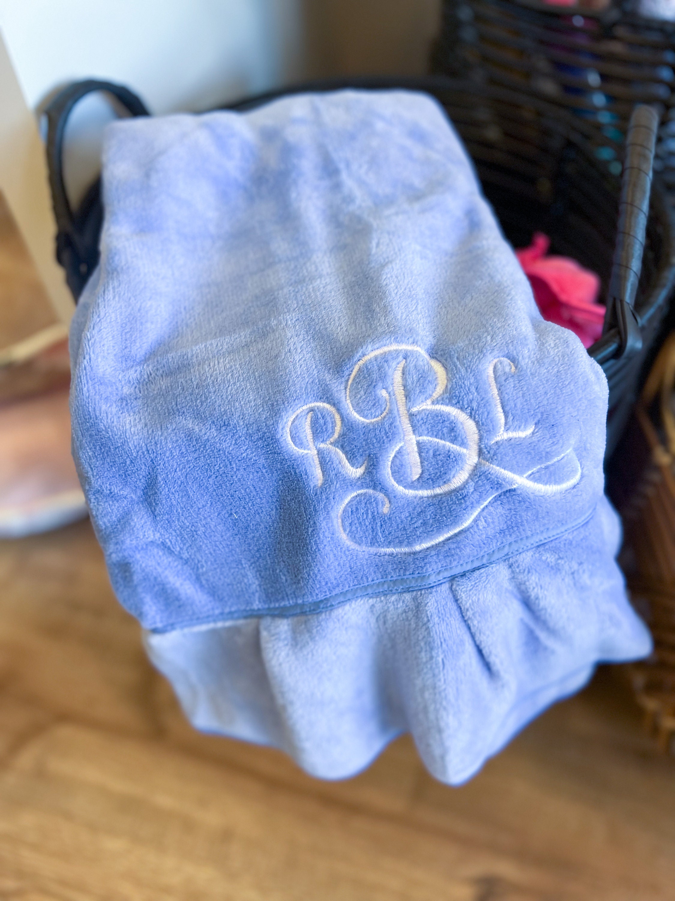 Periwinkle Ruffle Spa Wrap Towel Wrap With Embroidery Birthday Gifts ...