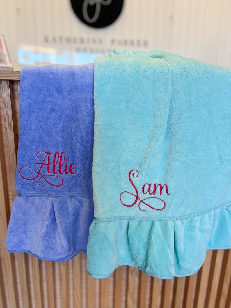 Periwinkle Ruffle Spa Wrap Towel Wrap With Embroidery Birthday Gifts ...